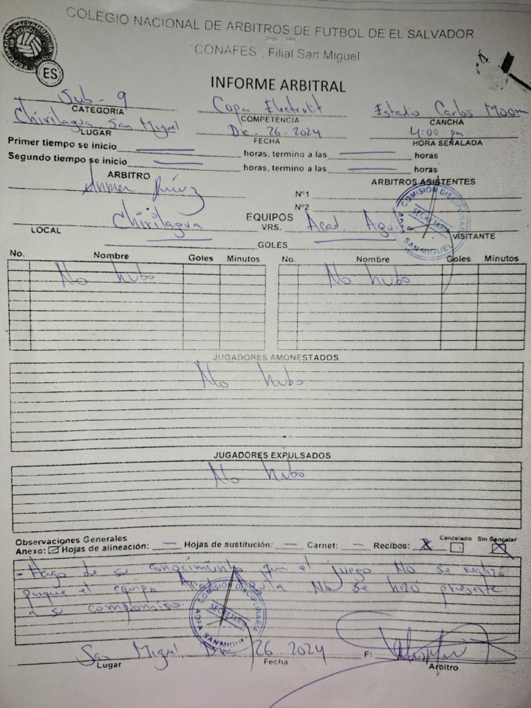 Actas Arbitrales 2024 | PDF | Árbitro | Reglas y regulaciones deportivas