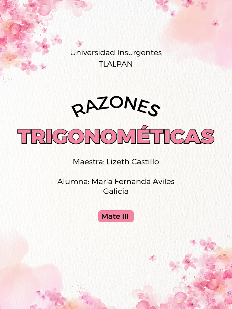 Documento A4 Carátula Portada Cubierta Proyecto Artístico Acuarela Rosa ...