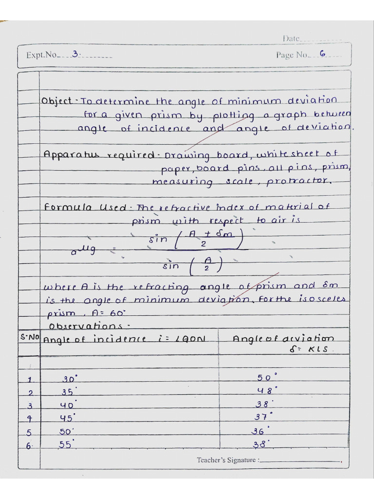 Prism Angle of Deviation | PDF