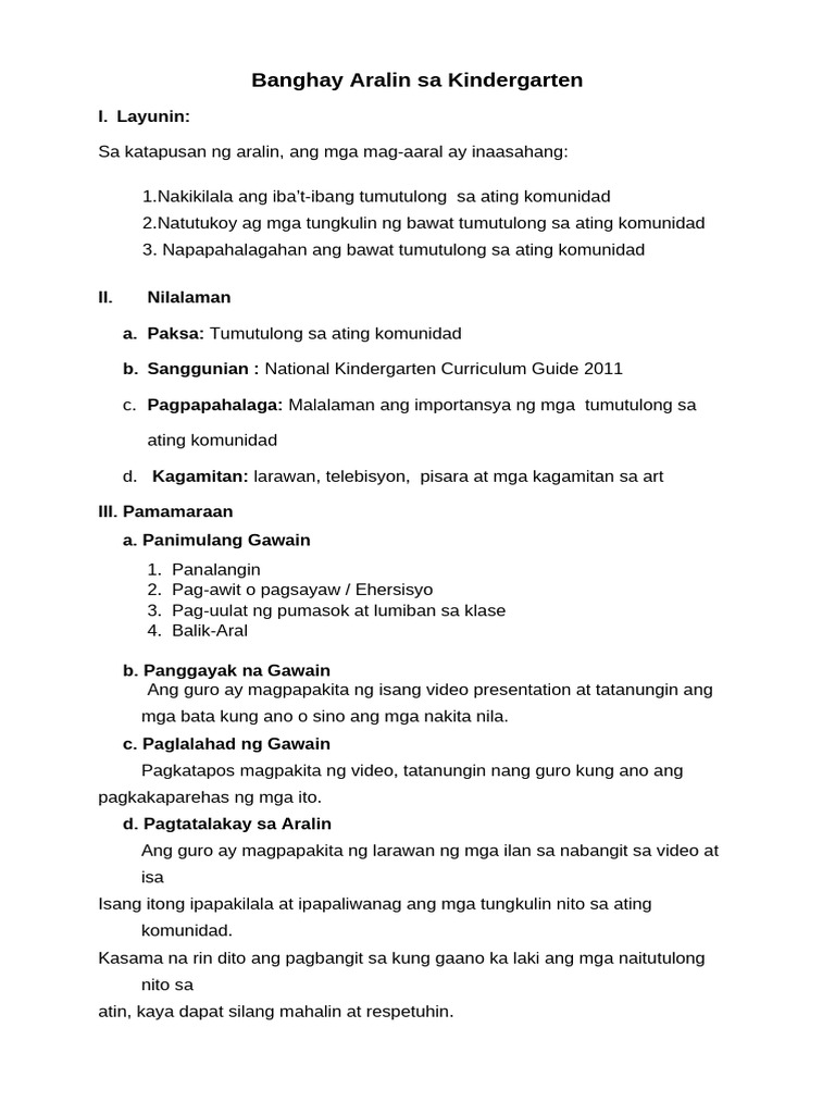 Community Helpers Lesson Plan | PDF