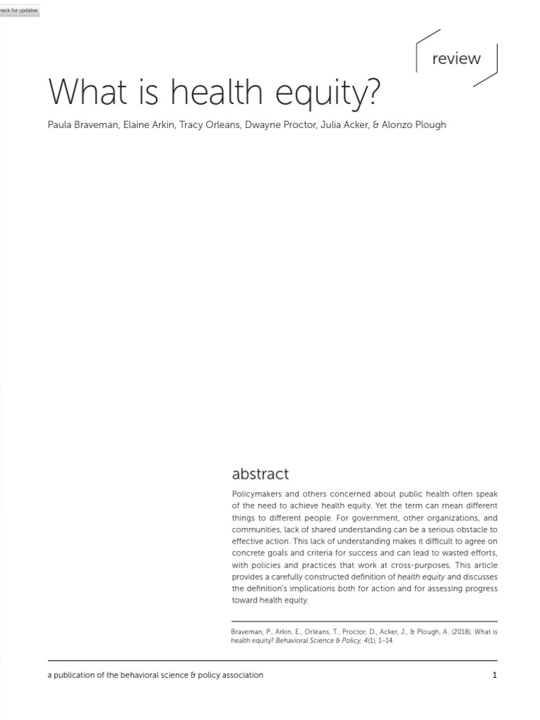 Understanding Health Equity Definitions | PDF | Health Equity | Equity ...