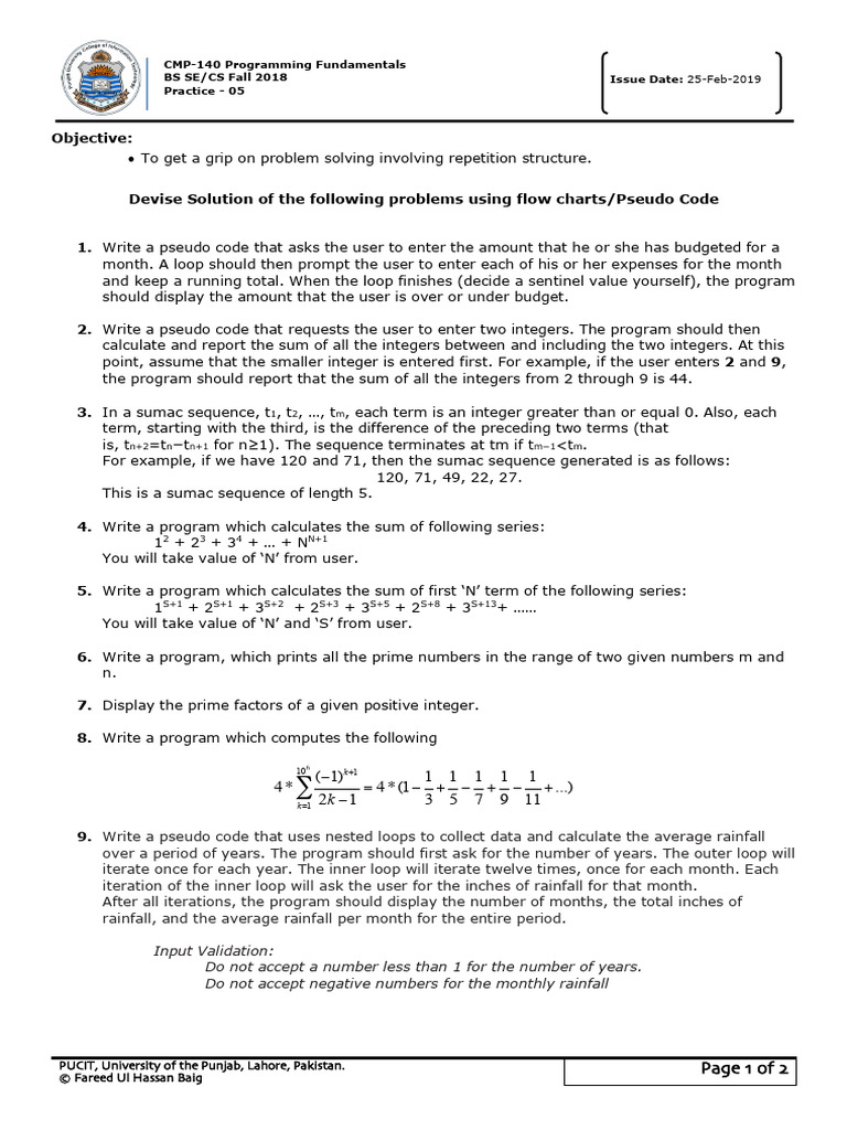 05 Practice Repetition Nested | PDF | Computer Programming | Mathematics