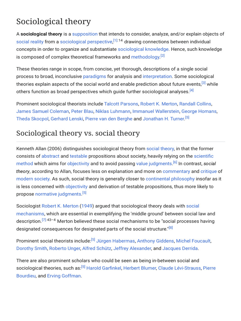 Sociological Theory - Wikipedia | PDF | Psychopathy | Sociology