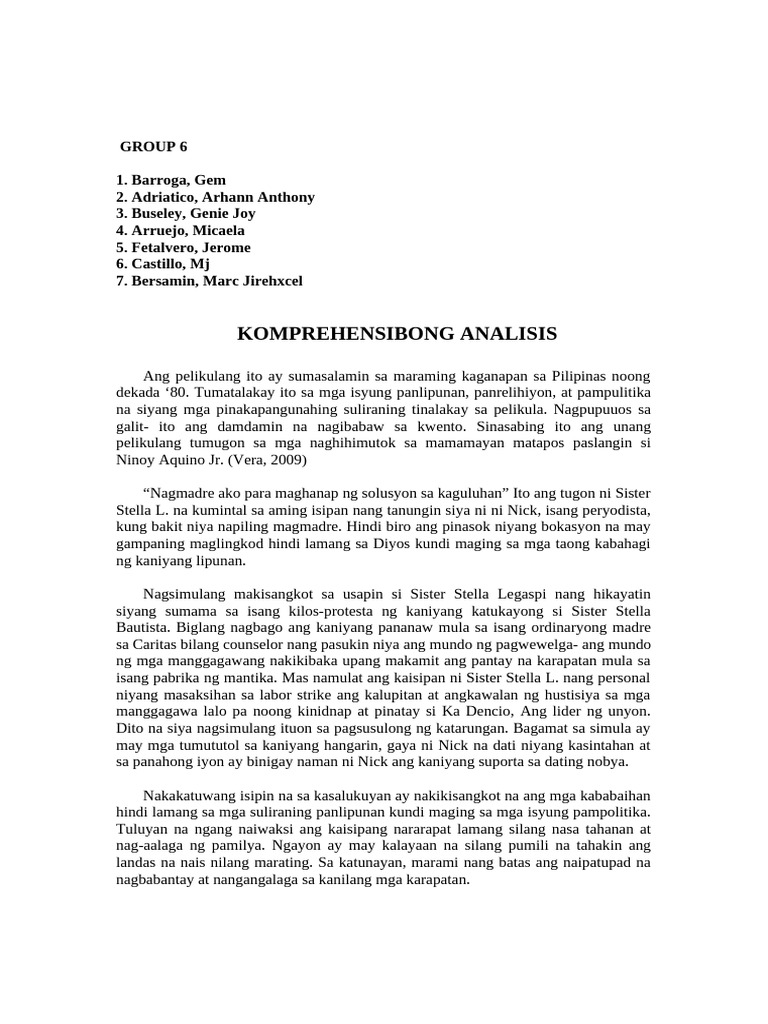 Komprehensibong Analisis | PDF