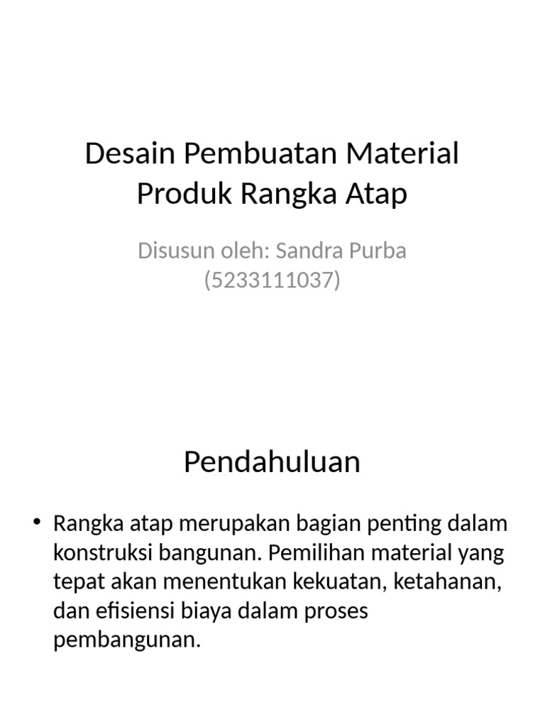 Desain Material Rangka Atap Konstruksi | PDF