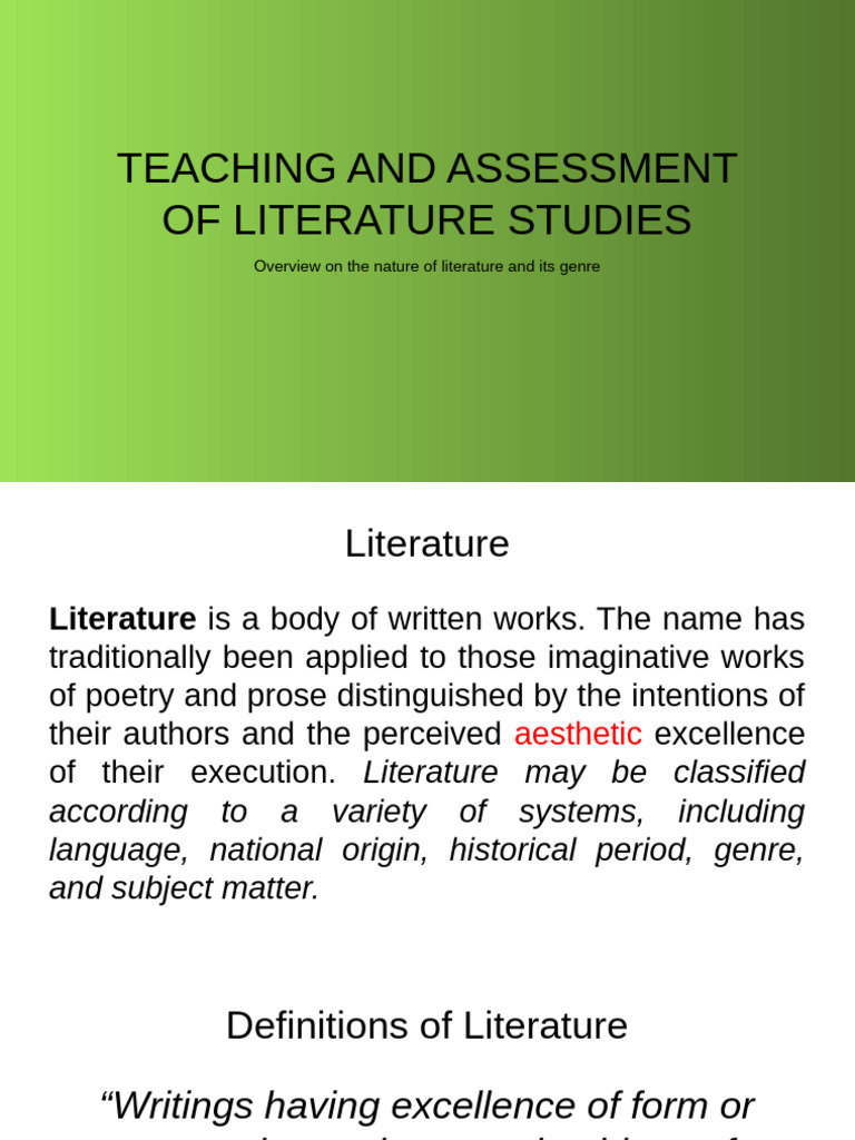 Understanding the Nature of Literature | PDF | Poetry | Prose
