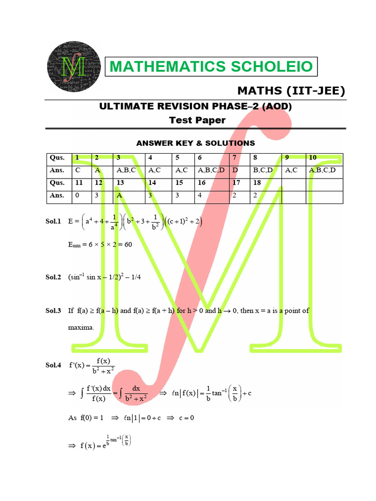 WEEK-5 PHASE-2 TEST PAPER SOL | PDF