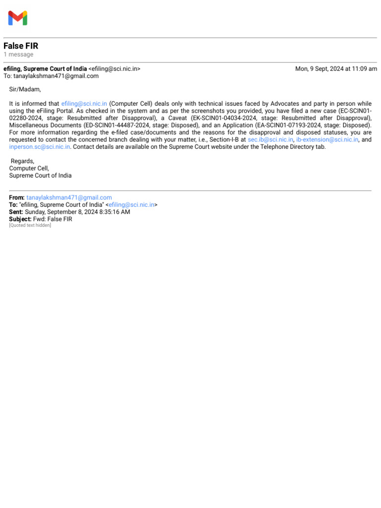 Gmail - False FIR | PDF