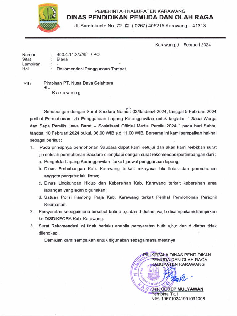 Penggunaan Tempat Lapang Karangpawitan | PDF