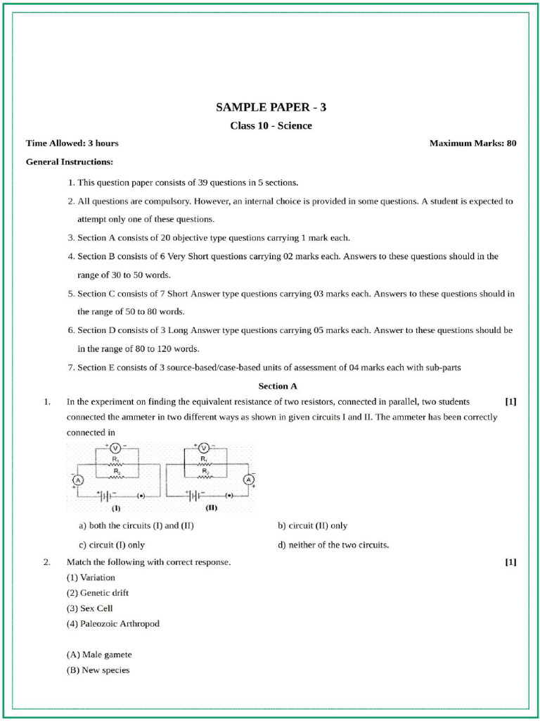 Science 2023 Set - 3 | PDF