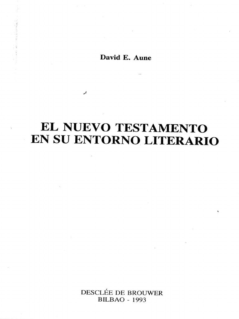 David E. Aune, El NT en Su Entorno Literario 2 | PDF
