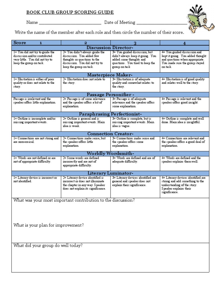 Book Club Group Scoring Guide - Final | PDF | Cognition | Cognitive Science