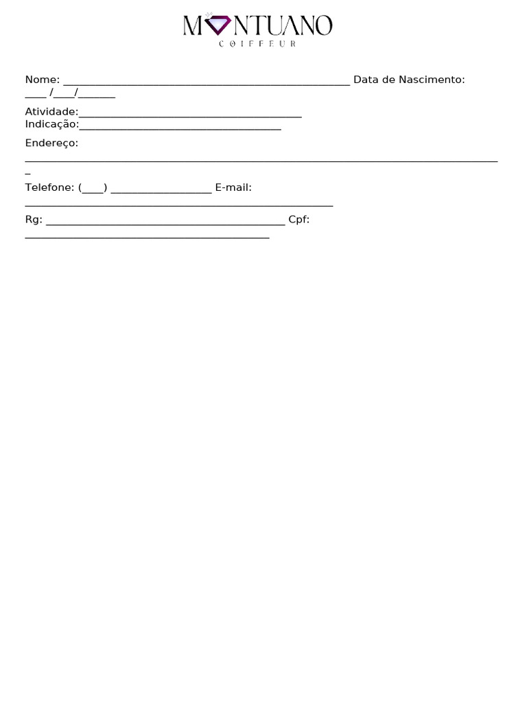 Ficha de Anamnese para Salão de Beleza | PDF