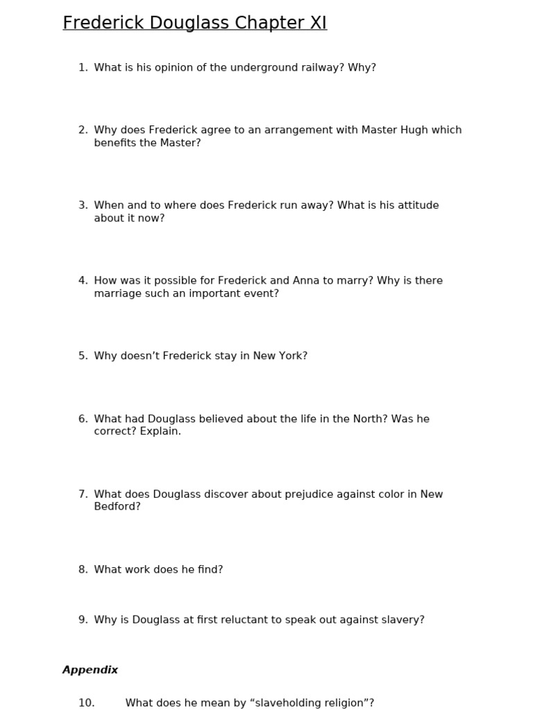 Frederick Douglass Chapter XI | PDF