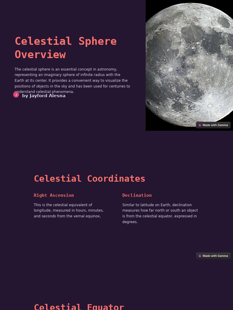 Celestial Sphere Overview | PDF | Sphere | Equator