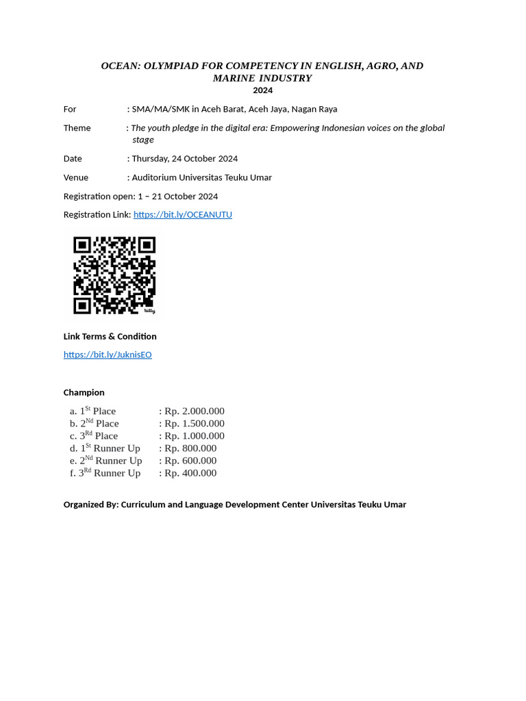 Aceh Student Olympiad 2024 | PDF