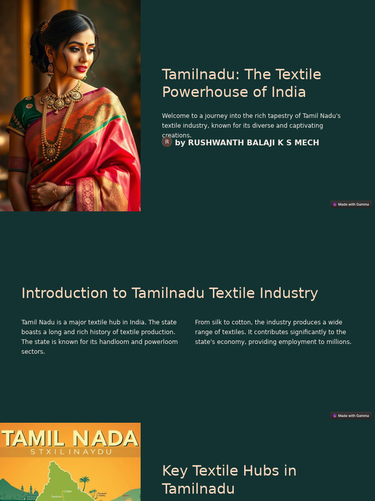 Tamil Nadu: India's Textile Powerhouse | PDF | Textiles | Weaving