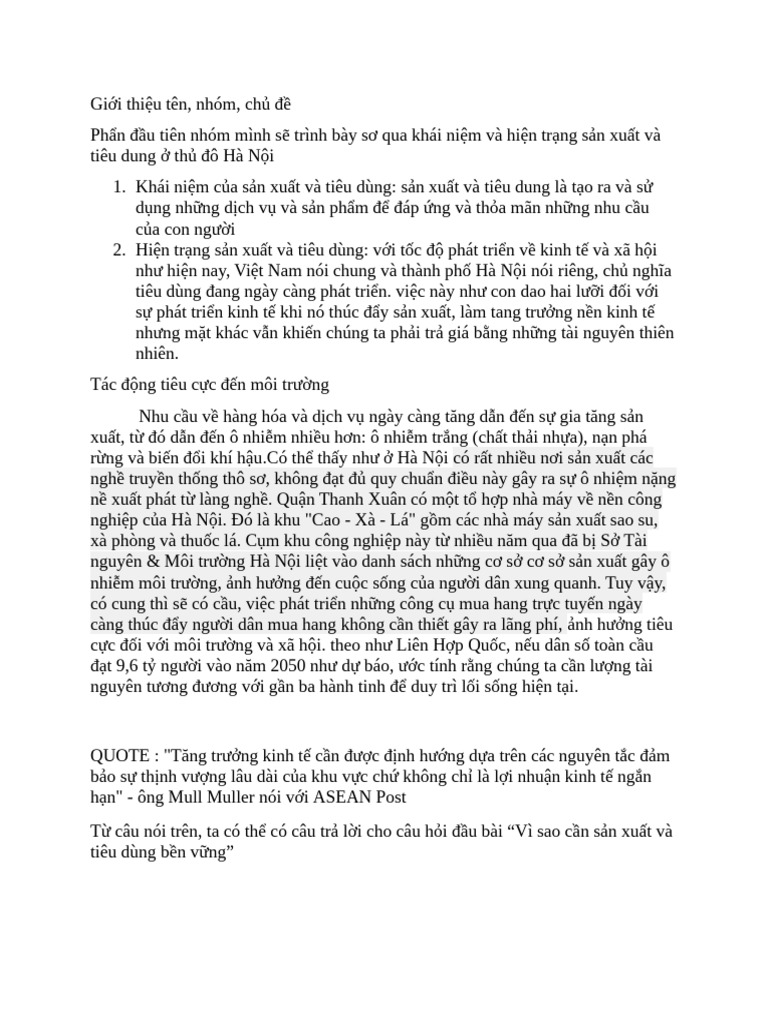 gddp sản xuất và tiêu dùng | PDF