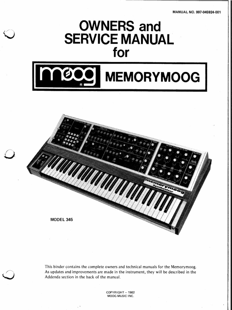 Moog MemoriMoog - User | PDF
