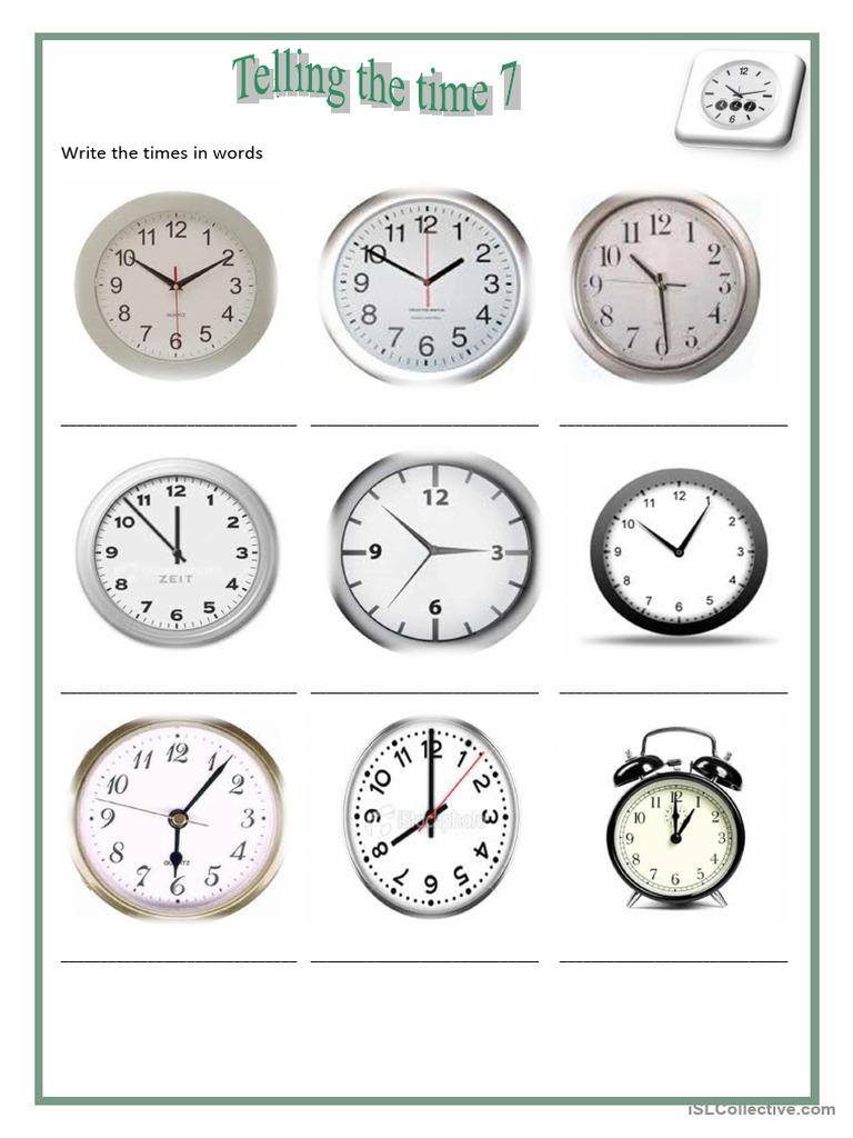 Telling the time 7 | PDF