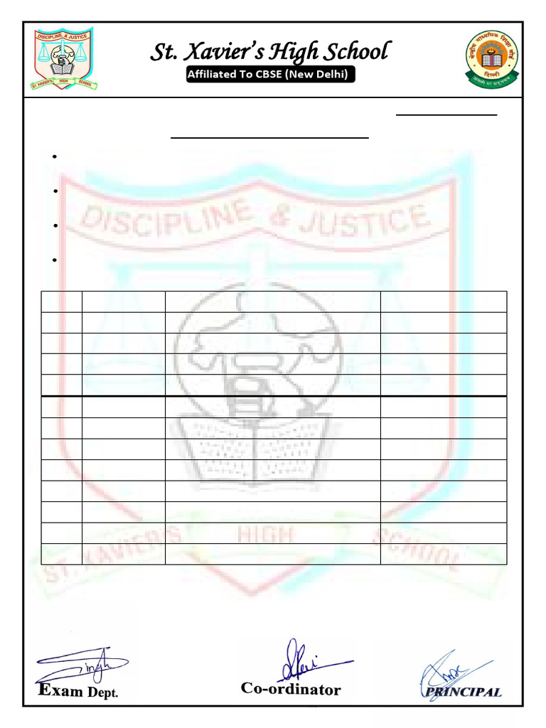 PRACTICAL ANNUAL EXAM TIME TABLE 2024-25 (III To IX & XI) | PDF ...