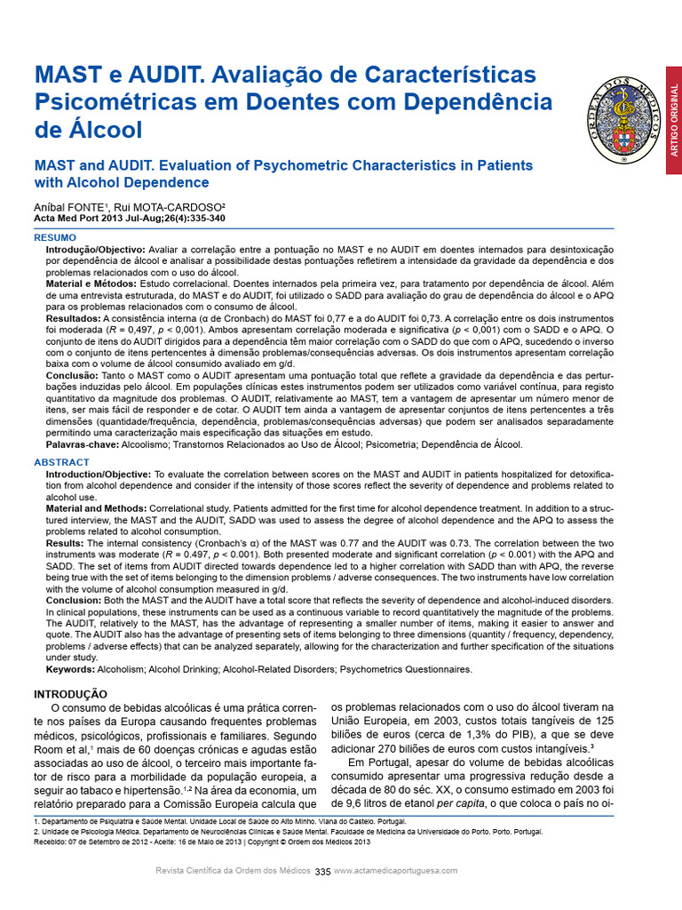 Escala MAST | PDF | Alcoolismo