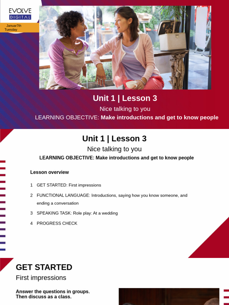 EvJanua Tuesday - U01 - l03 - Lesson | PDF
