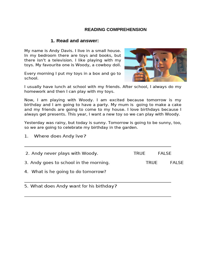 Reading Comprehension - Simple Present | PDF