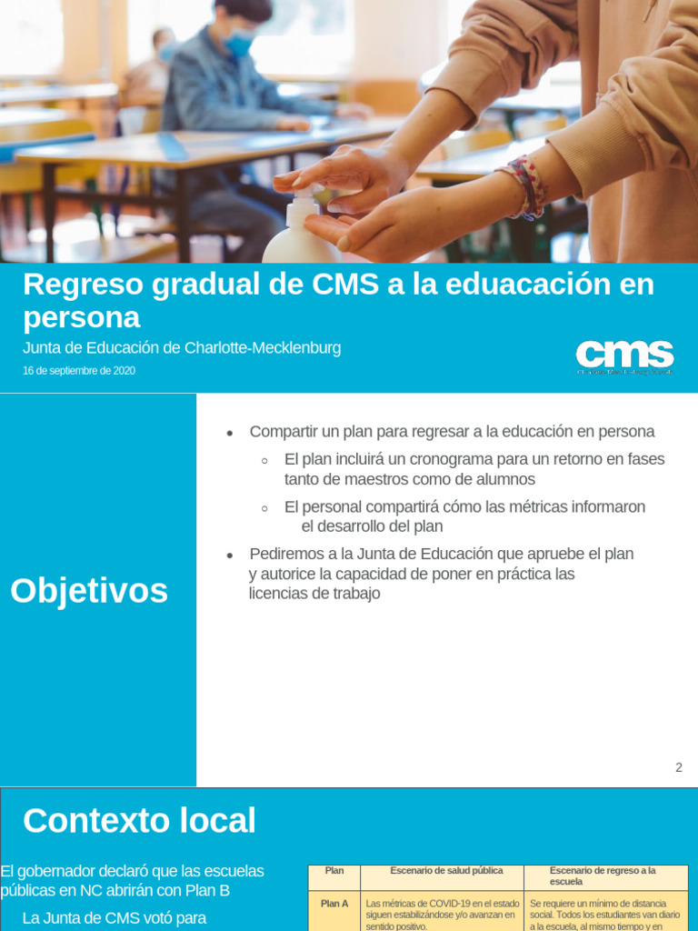 CMS Phased Return To In-Person Instruction Plan (Spanish) 2 | PDF ...