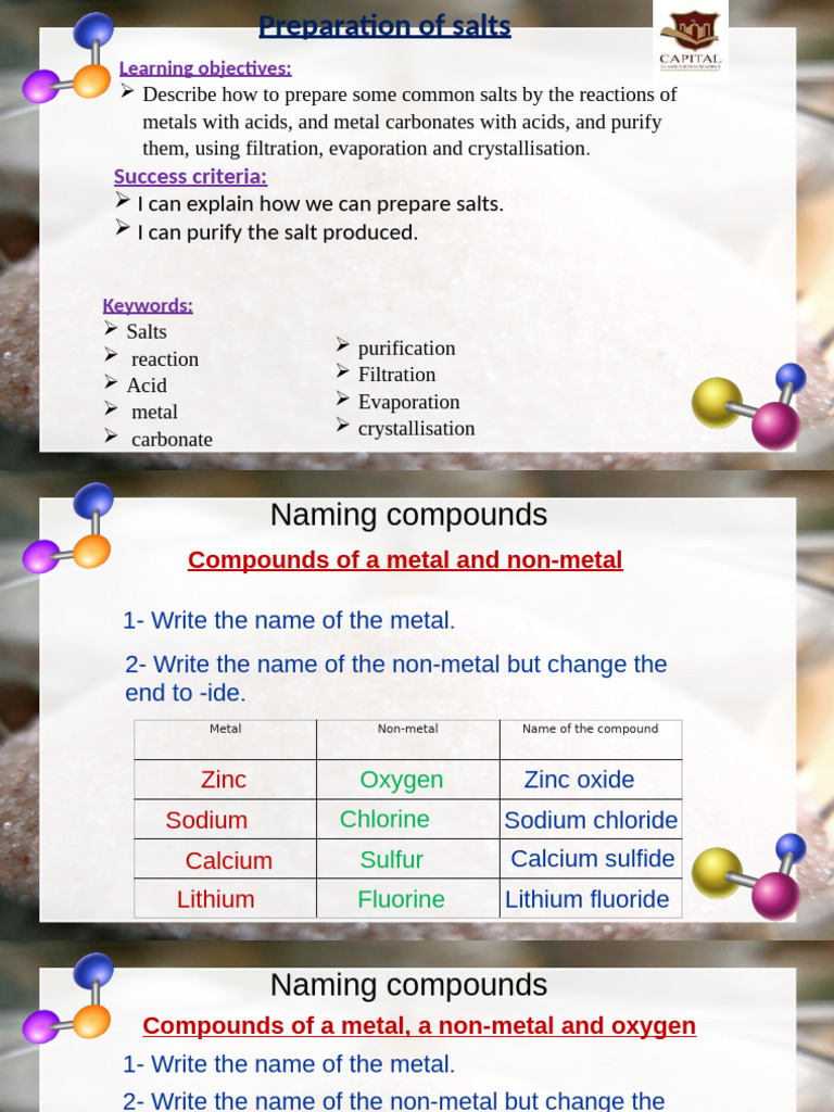 2- Neutralisation Reactions , Salts Preparation, Exothermic & Endothermic Reactions | PDF ...