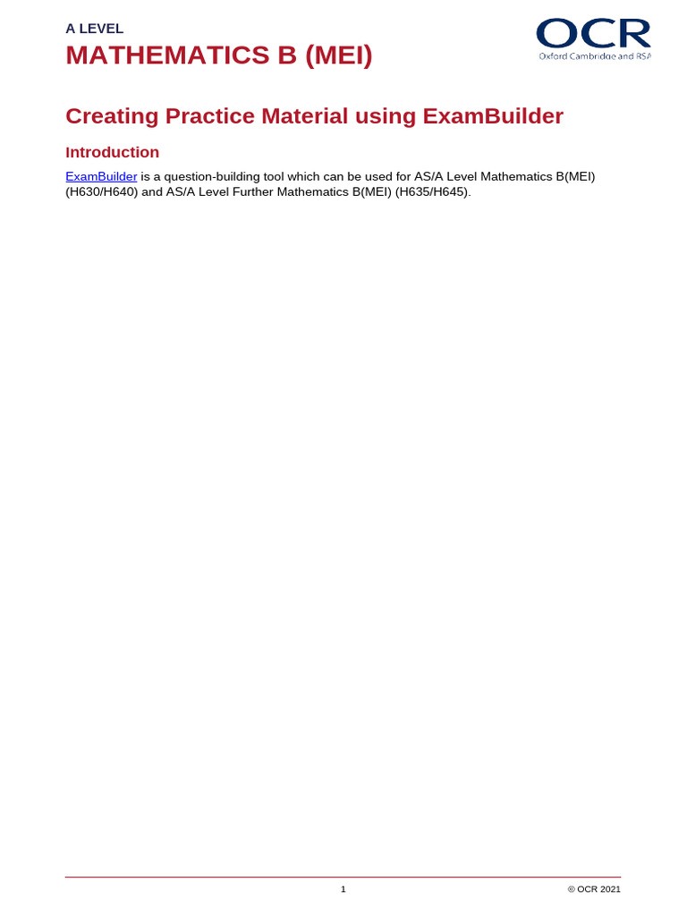 587706-creating-practice-materials-in-exambuilder | PDF | Mathematics