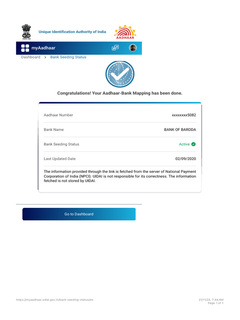 MyAadhaar - Unique Identification Authority of India | Government of ...