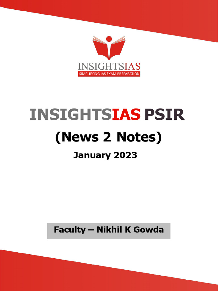 InsightsIAS PSIR News2Notes January 2023 | PDF | Antonio Gramsci | Bric