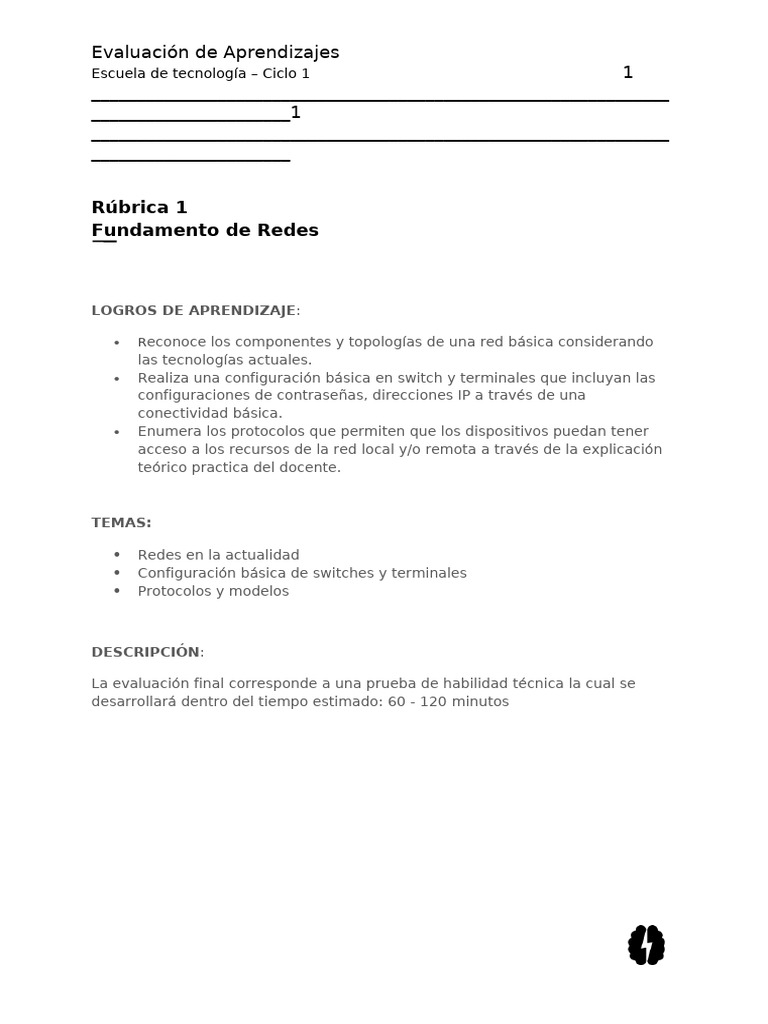 Rubrica EVC 01 NF | PDF | Modelo osi | Protocolos de internet