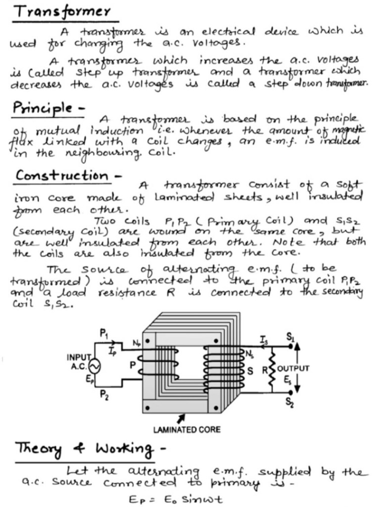 Transformer Notes With 2 Questions | PDF