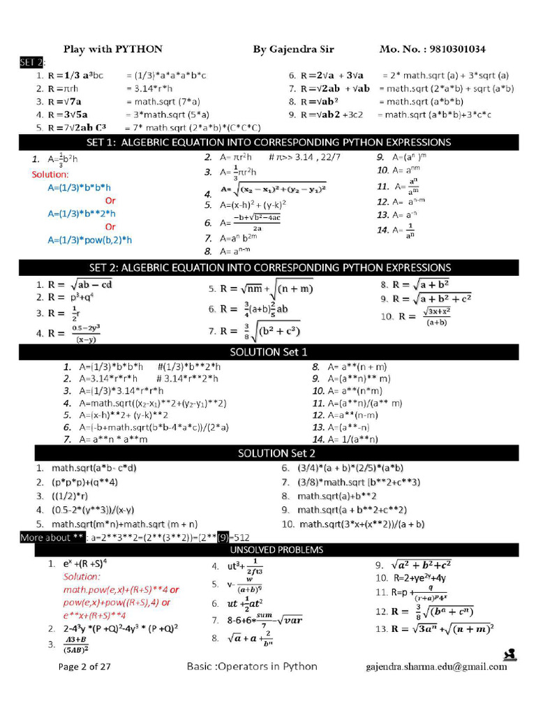 3 Operators in Python For Coaching - Page-0002 | PDF
