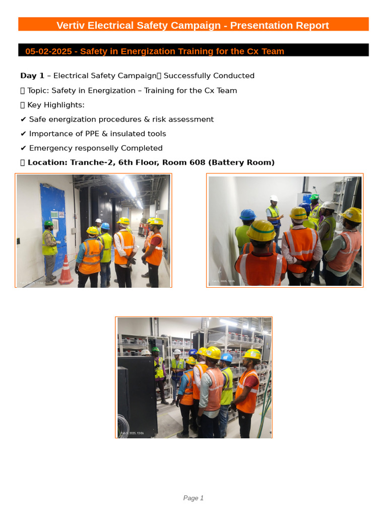 Vertiv Electrical Safety Campaign Presentation Report | PDF