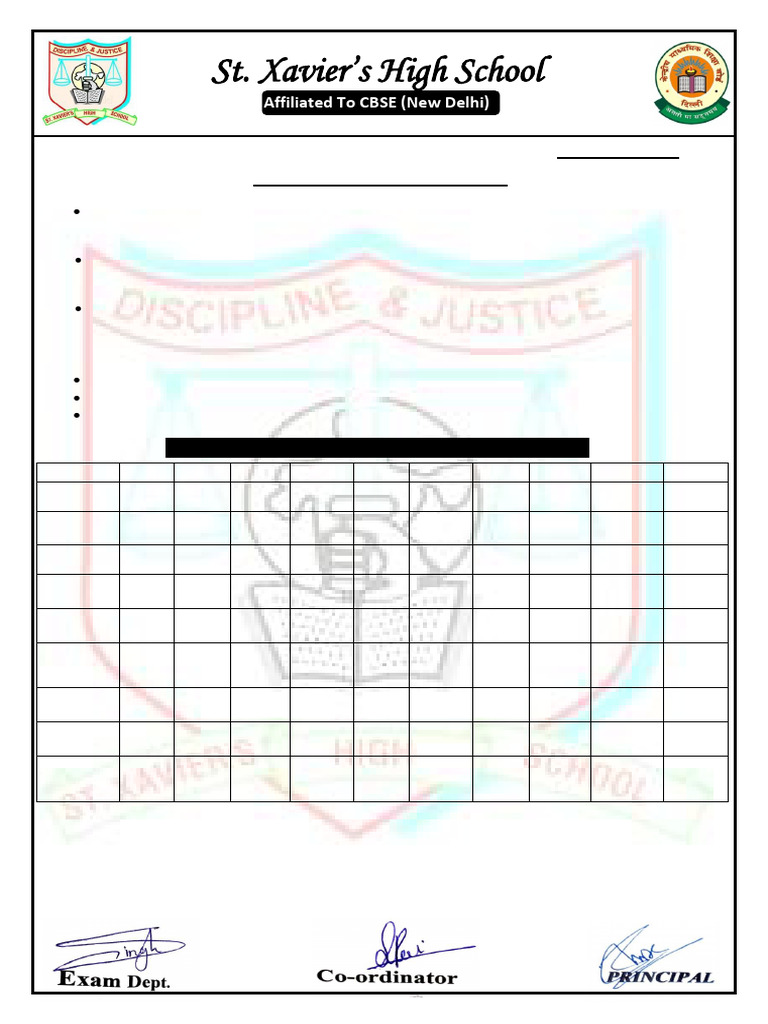 MID TERM EXAM TIME TABLE 2024-25 (III To XII) | PDF | Qualifications | Educational Stages