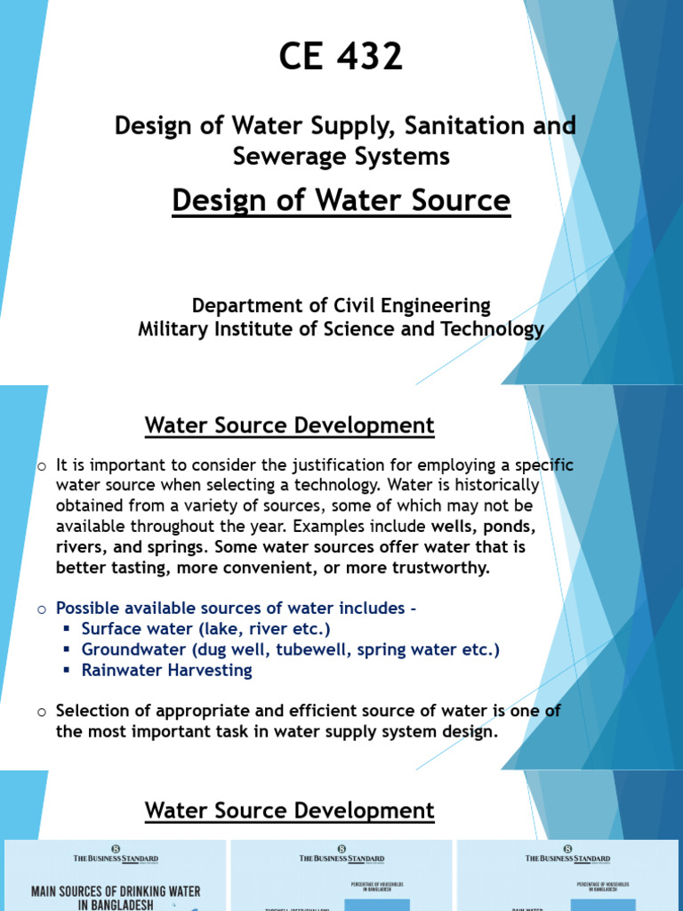 Water Supply System Design Guide | PDF | Groundwater | Aquifer