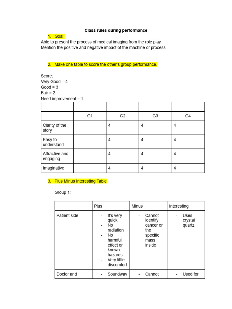 Tiffany_Class rules during performance for students (1) | PDF | Medical ...