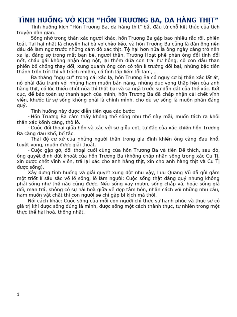 TÌNH HUỐNG VỞ KỊCH HTB, DHT | PDF