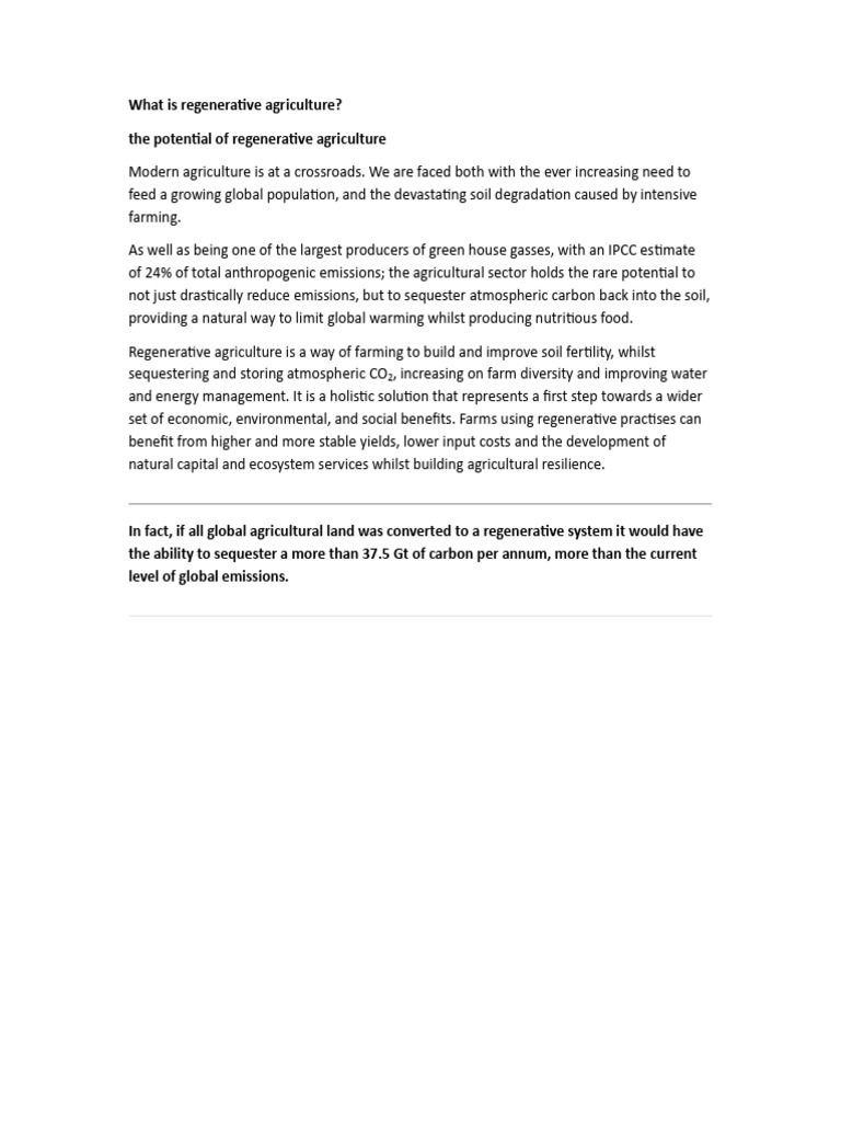 Regenerative Agriculture Pdf Soil Agriculture