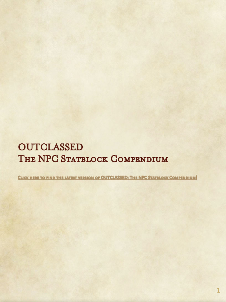 NPC Statblock Compendium - GM Binder | PDF