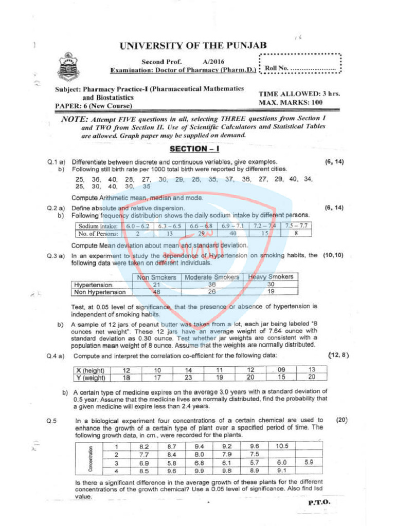 Math Stat Ijt Pucp Past Paper-1 | PDF