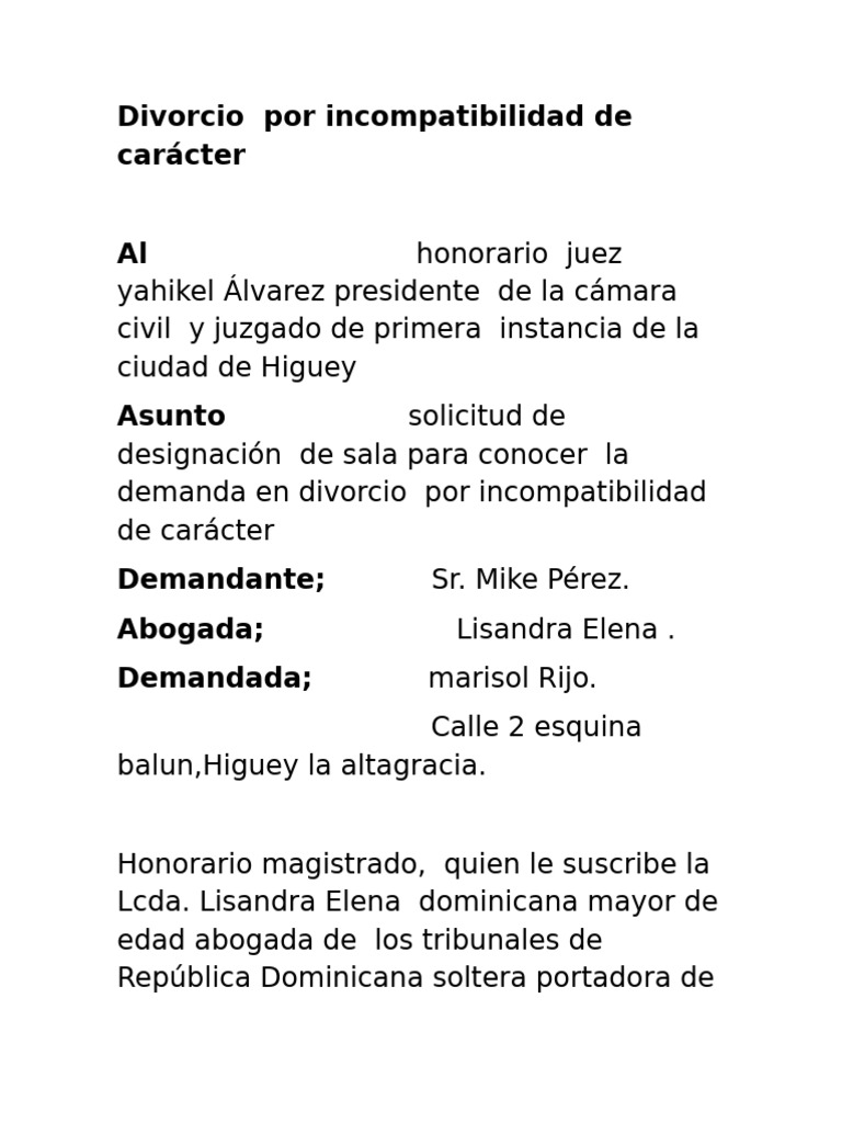 Documento (1)Divorcio 1 | PDF