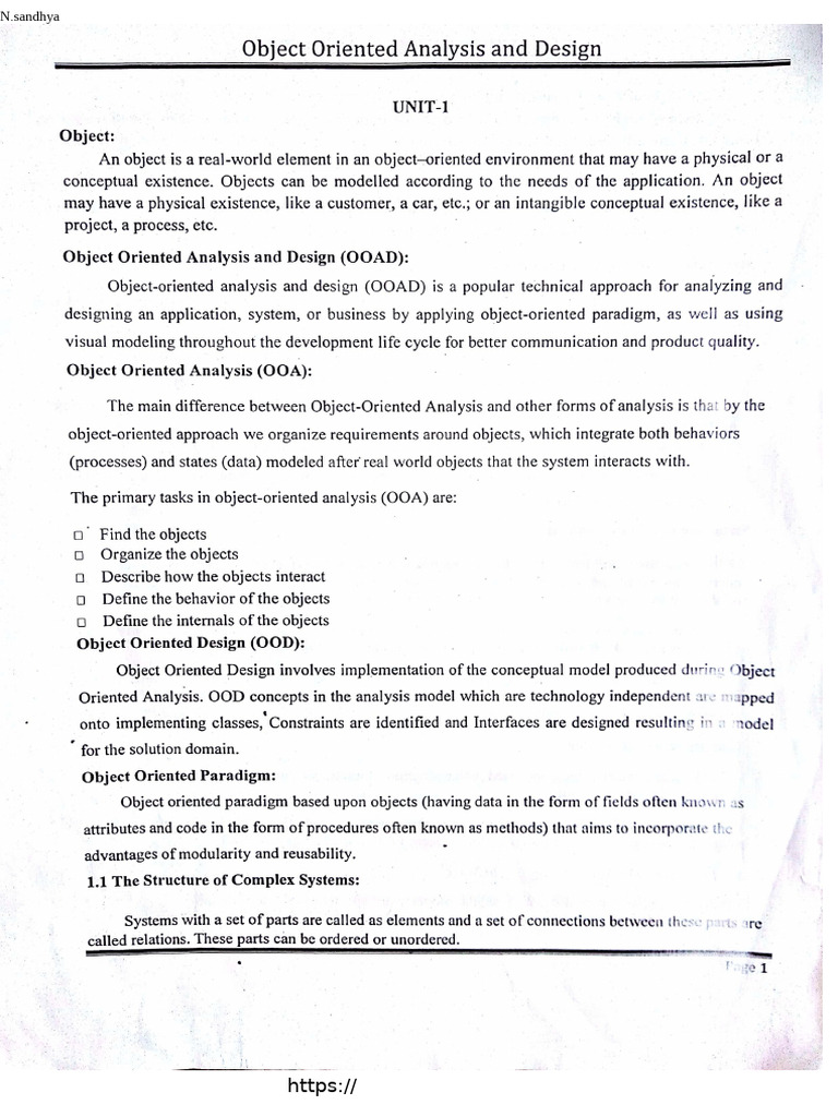 Ooad Unit-1 | PDF