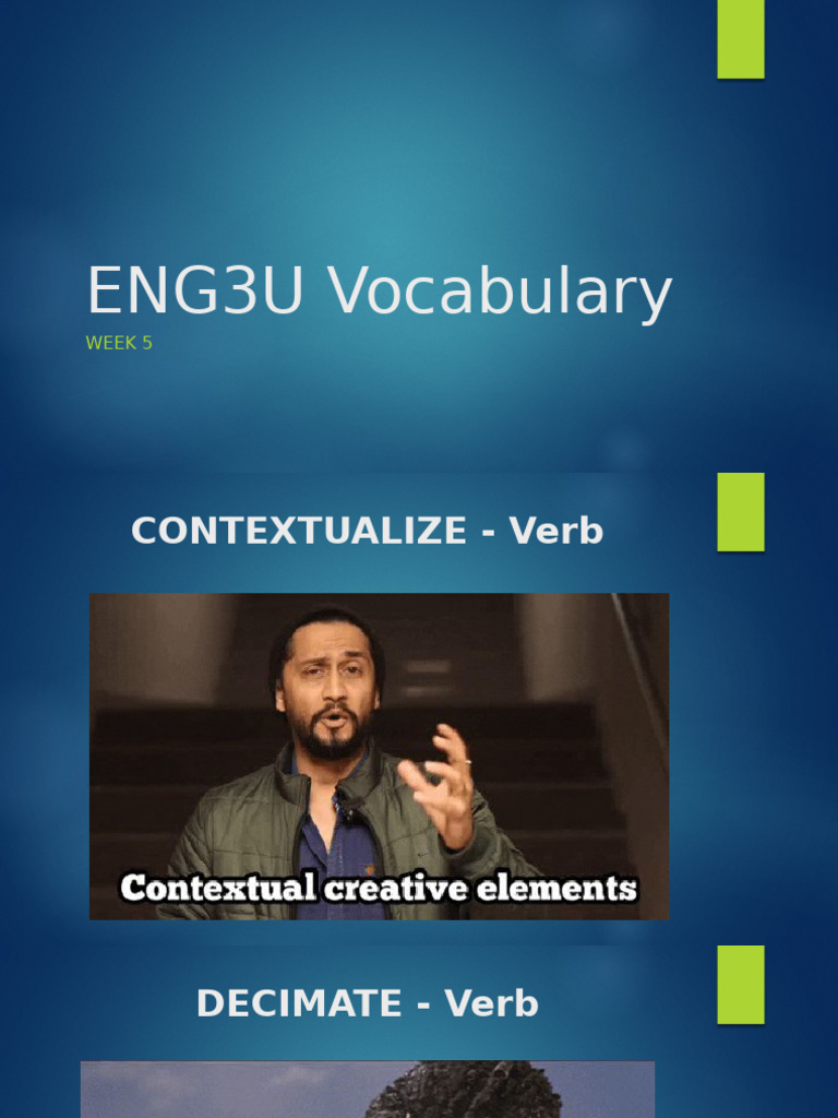 ENG3U - Week 5 | PDF