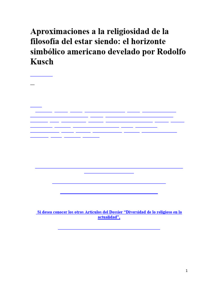 Aproximaciones A La Religiosidad de La Filosofía Del Estar Siendo | PDF ...