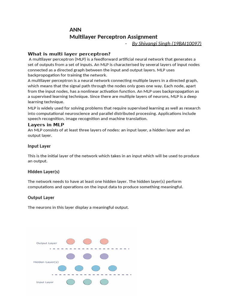 ANN Multi Layer Perceptron Assignment | PDF | Statistical Classification | Artificial Intelligence