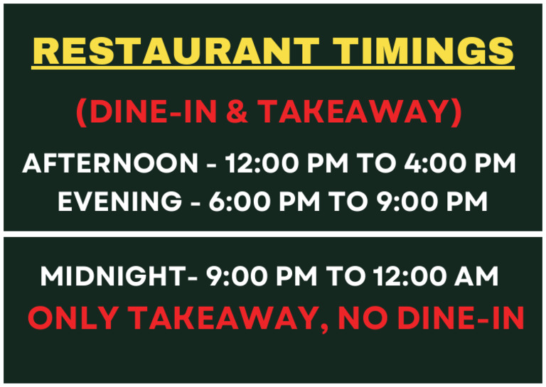 Restro Timings | PDF